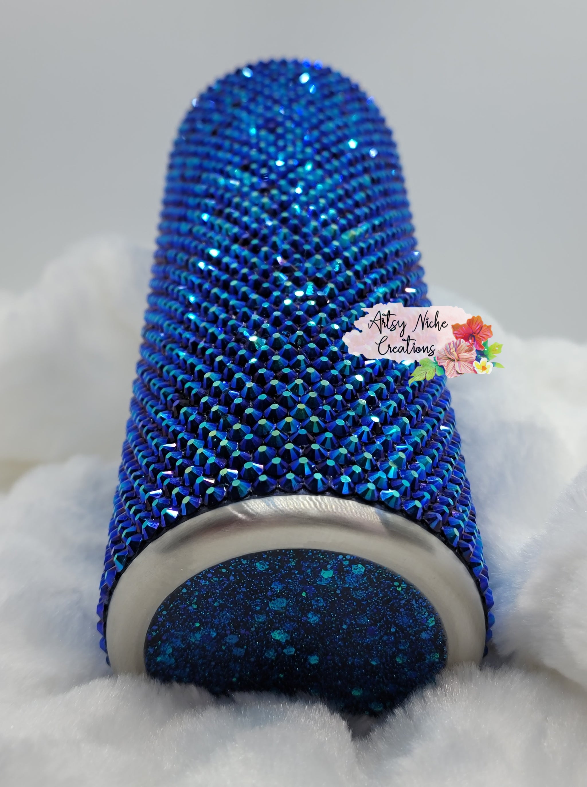 20 oz Slurp Jet Blue Aurora Borealis Rhinestone Tumbler – Artsy Niche ...