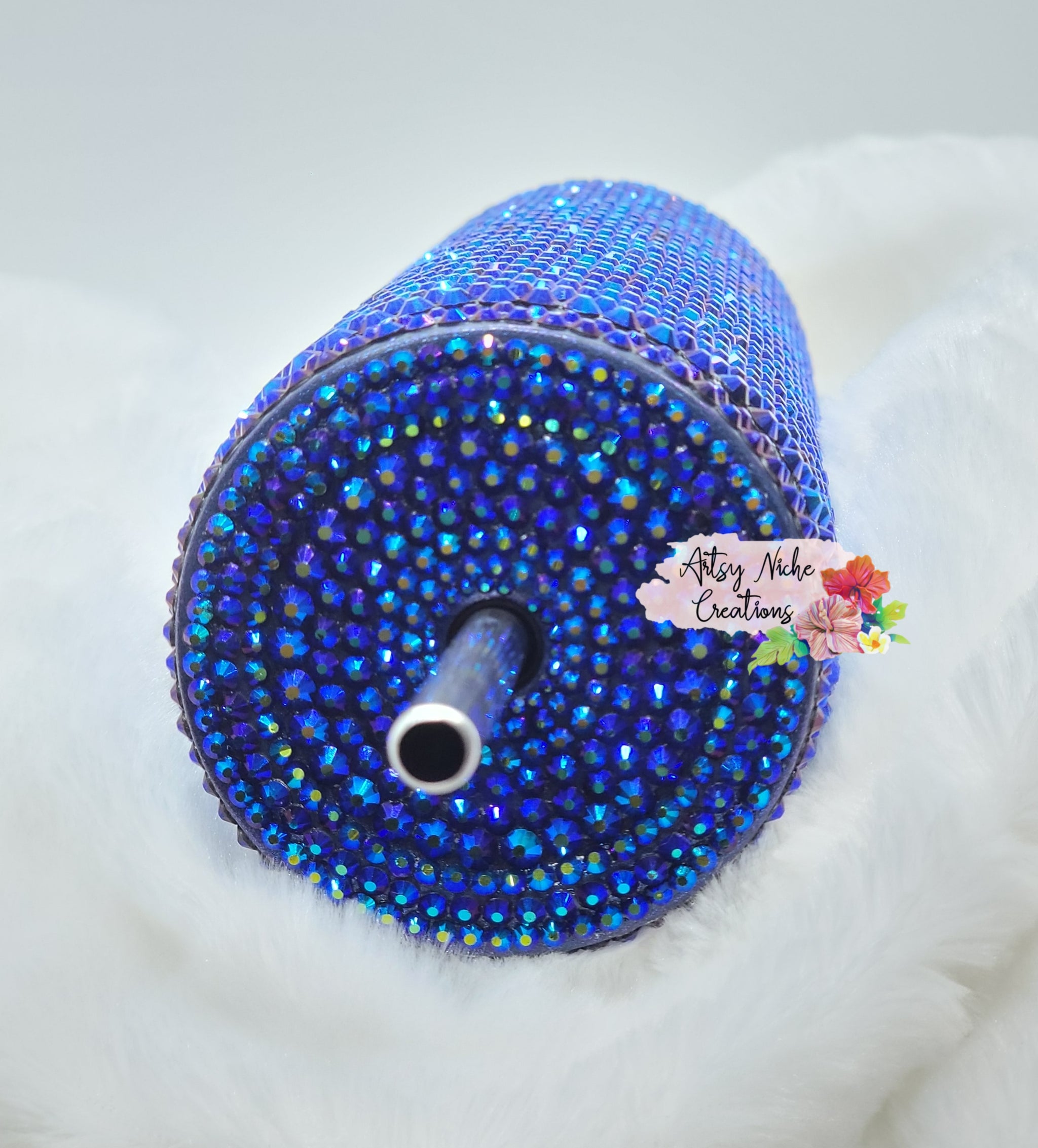 20 oz Slurp Jet Blue Aurora Borealis Rhinestone Tumbler – Artsy Niche ...